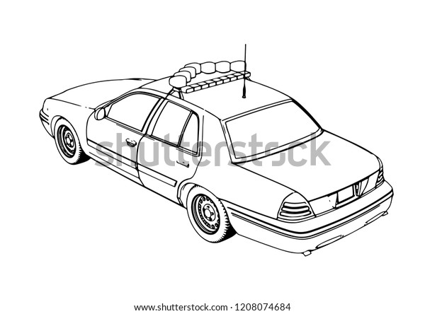 Police Car Sketch Vector Stock Vector (Royalty Free) 1208074684 ...