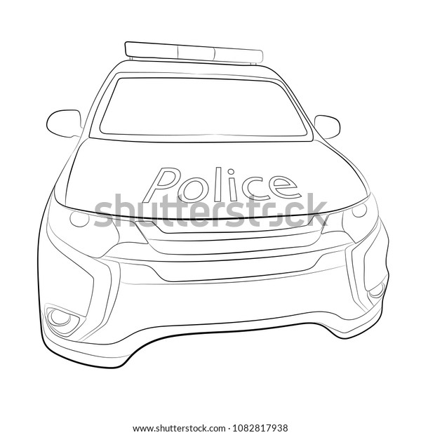 Police Car Vector Drawing Illustration: เวกเตอร์สต็อก (ปลอดค่าลิขสิทธิ์ ...