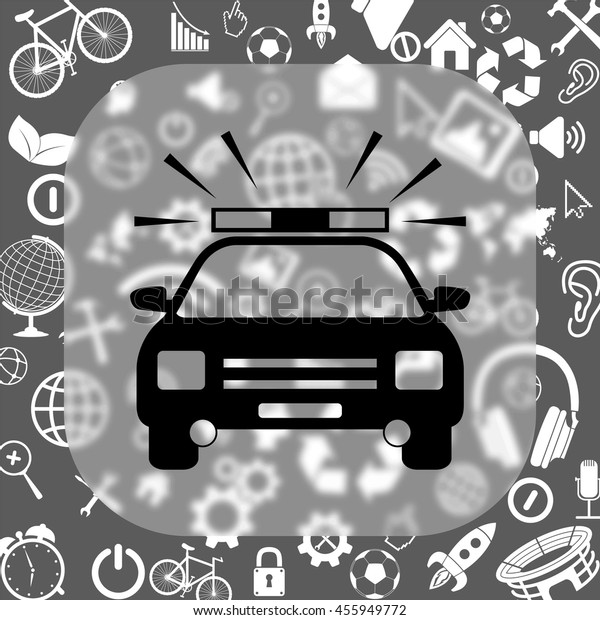 Police Car Vector Icon Matte Glass Stock Vector (Royalty Free ...