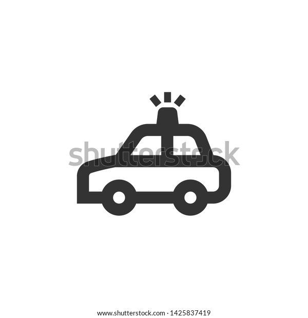 Police Car Vector Icon Monocolor Symbol Stock Vector (Royalty Free ...