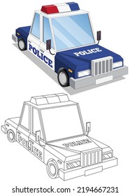 Police Car Vector Illustration Isolated On Stock Vector (Royalty Free ...