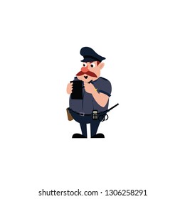 Police Cartoon Vector On White Background Stock Vector (Royalty Free ...