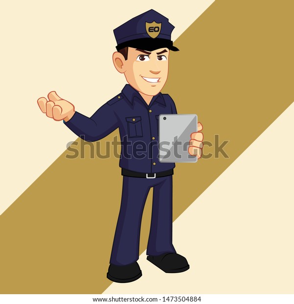 Police Character Mascot Design Template Stock Vector (Royalty Free ...