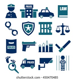 Police Cop Icon Set Stock Vector (Royalty Free) 450470485 | Shutterstock