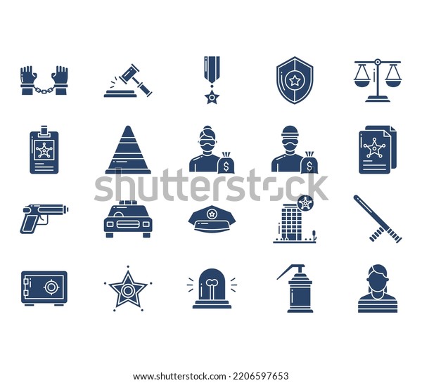 Police Criminal Icon Set Stock Vector (Royalty Free) 2206597653 ...