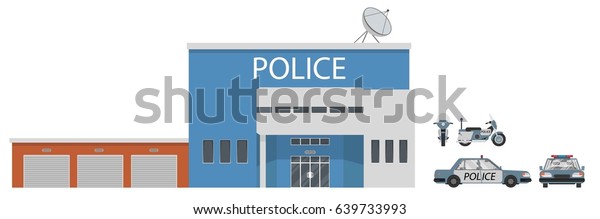 Police Department Building Vector Illustration Flat Stock Vector ...