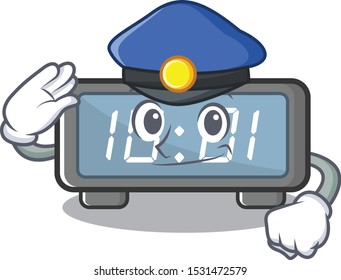 Police Digital Clock Isolated Mascot Stock Vector (Royalty Free ...