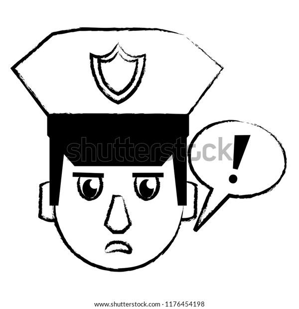 Police Face Cartoon Sketch Stock Vector (Royalty Free) 1176454198 ...