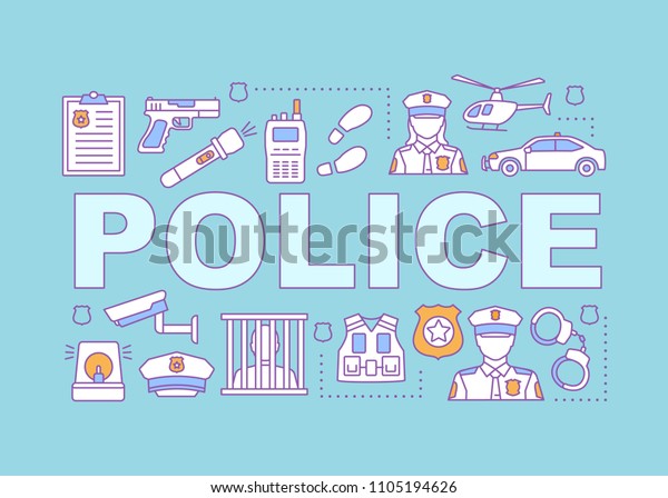 Police Force Word Concepts Banner Law Stock Vector (Royalty Free ...