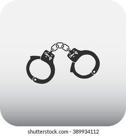 Police Handcuffs Simple Icon On Square Stock Vector (Royalty Free ...