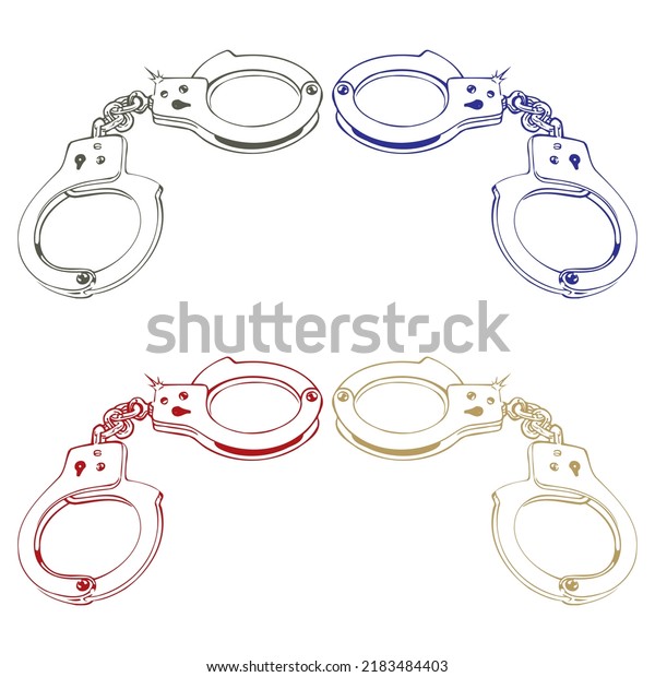 Police Handcuffs Vector Illustration Isolated On: เวกเตอร์สต็อก (ปลอด ...