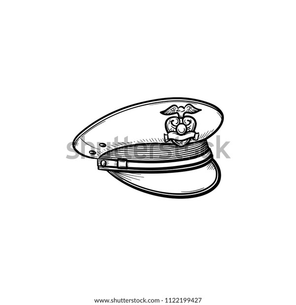 Police Hat Hand Drawn Outline Doodle Stock Vector (Royalty Free ...