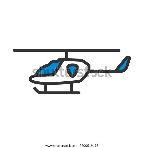 Police Helicopter Icon Editable Bold Outline Stock Vector (Royalty Free ...