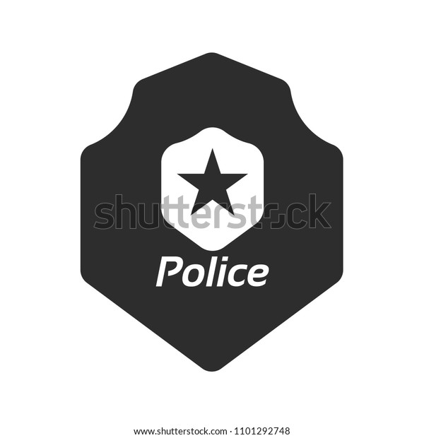 Police Icon Shield Badge Vector Icon Stock Vector (Royalty Free ...