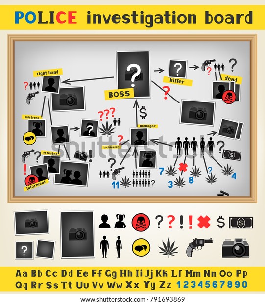 Police Investigation Board Structure Scheme Set: เวกเตอร์สต็อก (ปลอดค่า ...