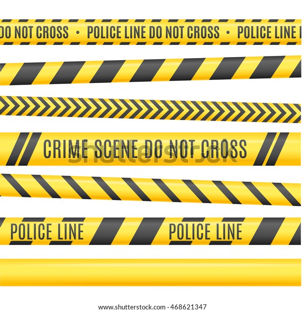 Police Line Set Different Variants Vector Stock Vector (Royalty Free ...