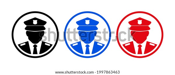 Police Man Icon On White Background Stock Vector (Royalty Free ...