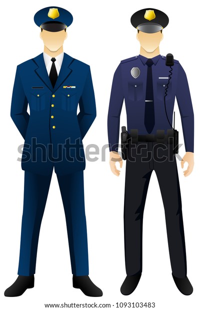 Police Man Uniform Graphic Vector Stock Vector (Royalty Free) 1093103483