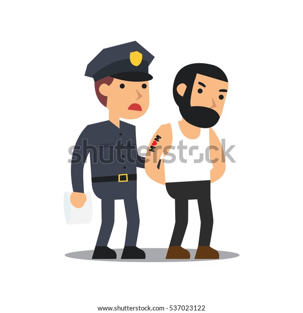 Police Officer Arresting Criminal Stock Vector (Royalty Free) 537023122 Police Officer Arresting Criminal Stock Vector (Royalty Free) 537023122