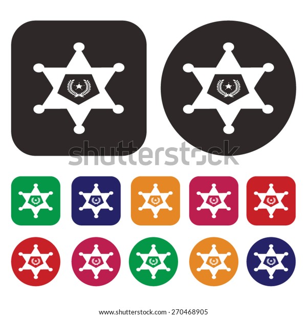 Police Officer Bage Icon Stock Vector (Royalty Free) 270468905 ...