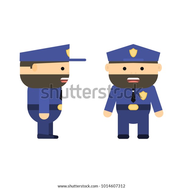 Police Officer Cartoon Style Vector Flat Stock Vector (Royalty Free ...