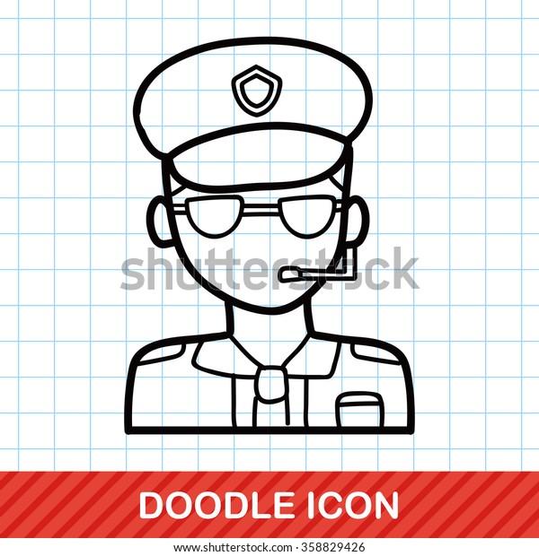 Police Officer Doodle Stock Vector (Royalty Free) 358829426