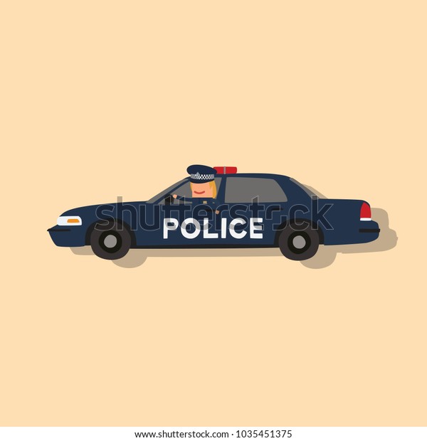 Police Officer Driving Police Car Vector Stock Vector (Royalty Free ...