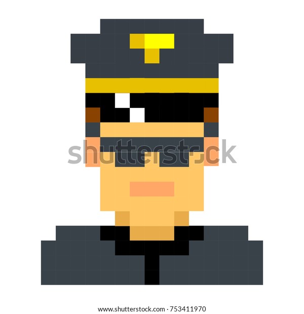Police Officer Sheriff Cop Pixel Art: เวกเตอร์สต็อก (ปลอดค่าลิขสิทธิ์ ...
