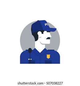 Police Officer Side View Flat Design Stock Vector (Royalty Free ...