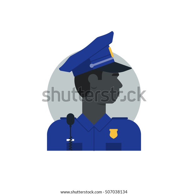 Police Officer Side View Turned Head Stock Vector (Royalty Free ...