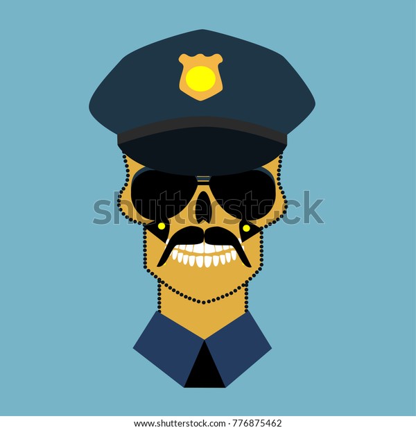 Police Officer Skull Cool Vector Illustration Stock Vector (Royalty ...