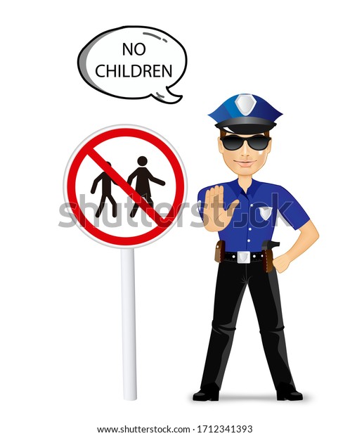 Police Officers Man Cops Vector Character เวกเตอร์สต็อก ปลอดค่า
