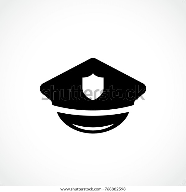 Police Peaked Cap Vector Icon Illustration Stock Vector (Royalty Free ...