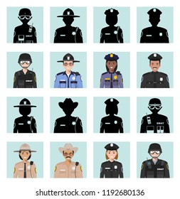 Police People Concept Different Policeman Characters Stock Vector ...