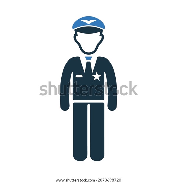 Police Policeman Icon Simple Editable Vector Stock Vector (Royalty Free ...