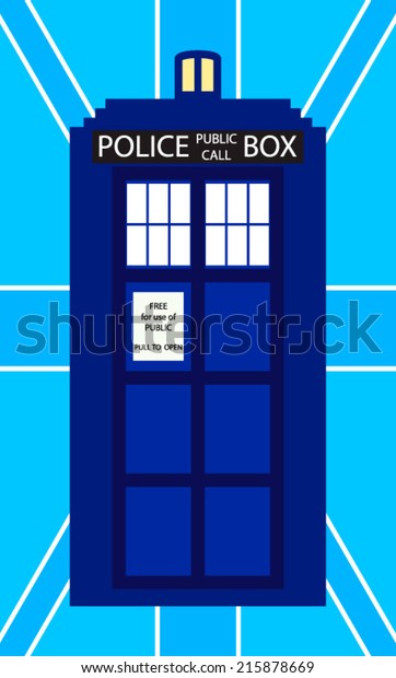 Police Public Call Box On Blue Stock Vector (Royalty Free) 215878669 ...