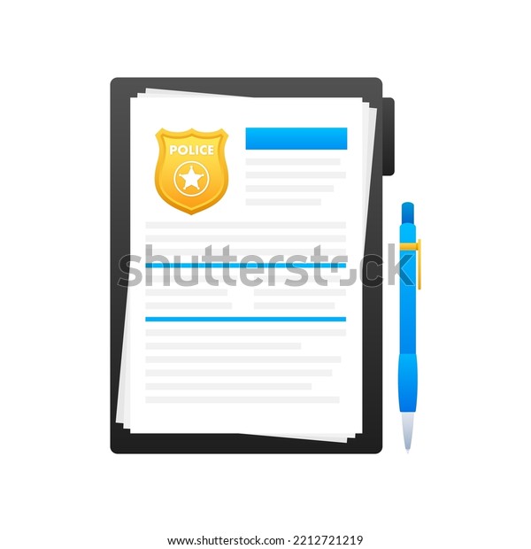 Police Report Clipboard Police Badge Vector Stock Vector (Royalty Free ...
