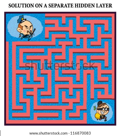 Police Robber Maze Game Help Policeman Stock Vector (Royalty Free ...