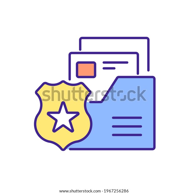 Police Secret Documents Protocol Rgb Color: เวกเตอร์สต็อก (ปลอดค่า ...