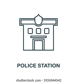 Police Station Icon Simple Element Police Stock Vector (Royalty Free ...