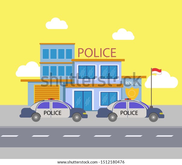Police Station Vector Template Colourfull Stock Vector (Royalty Free ...