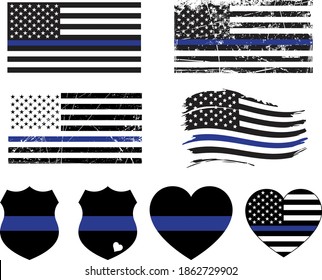 Police Thin Blue Line Isolated On Stock Vector (Royalty Free ...