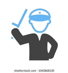 Policeman Holding Stick Stock Vector (Royalty Free) 1043868130 ...