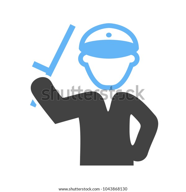 Policeman Holding Stick Stock Vector (Royalty Free) 1043868130 ...