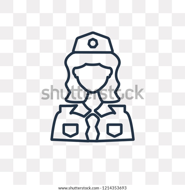 Policewoman Vector Outline Icon Isolated On Stock Vector (Royalty Free ...