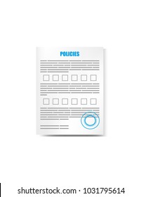 Policies Document On White Background Stock Vector (Royalty Free ...