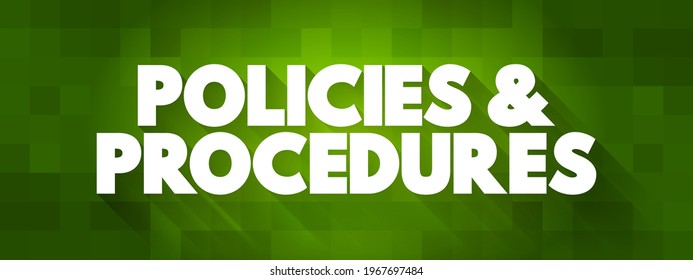 Policies Procedure Text Quote Concept Background Stock Vector (Royalty ...
