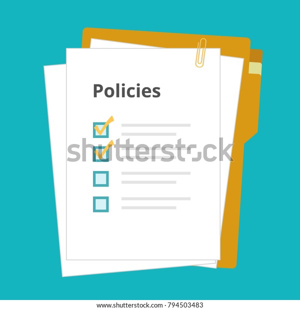 Policies Regulation Concept List Document Company Stock Vector (Royalty ...