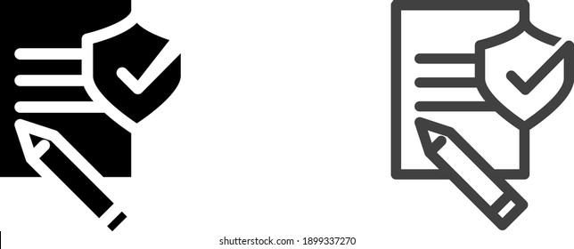 Policy Icon Vector Line Illustration Stock Vector (Royalty Free ...