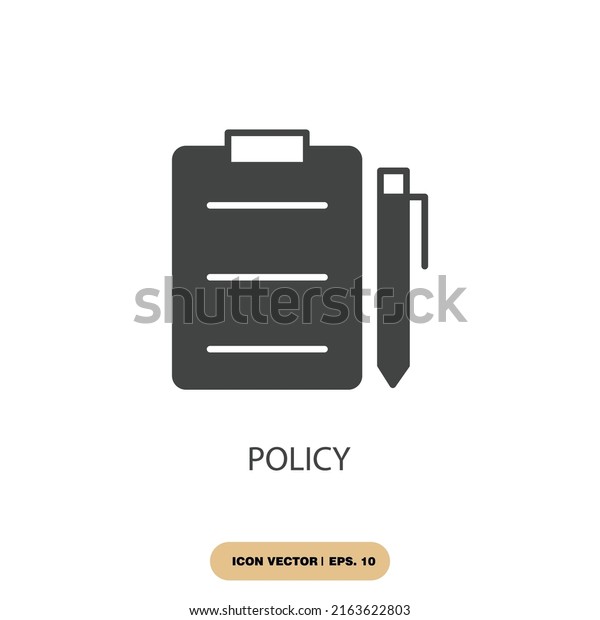 Policy Icons Symbol Vector Elements Infographic Stock Vector (Royalty ...